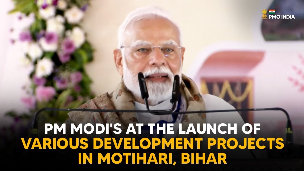 Prime Minister Narendra Modi at the launch of various development ...