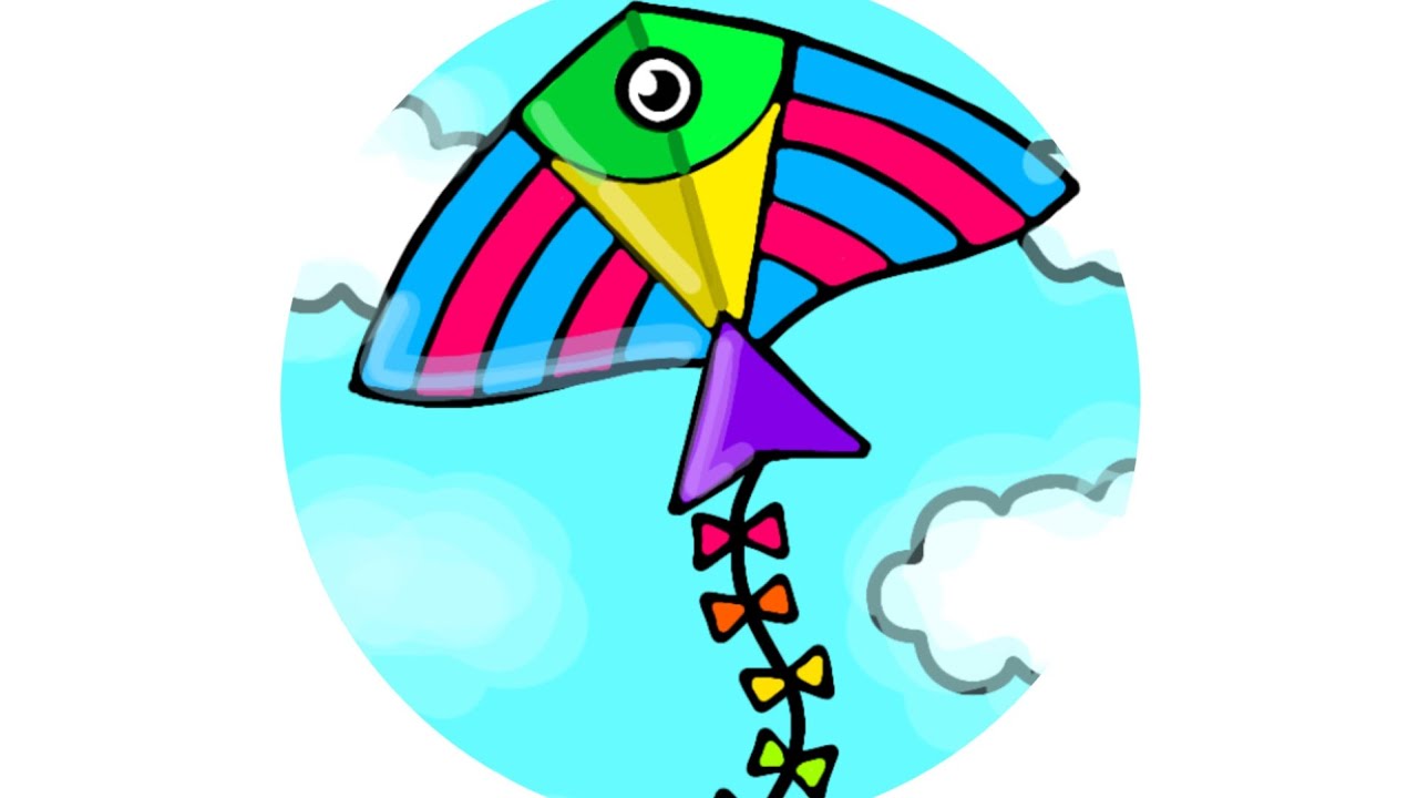 How to Draw & Color a Kite || Drawing for Kids & Toddlers || Toys ...