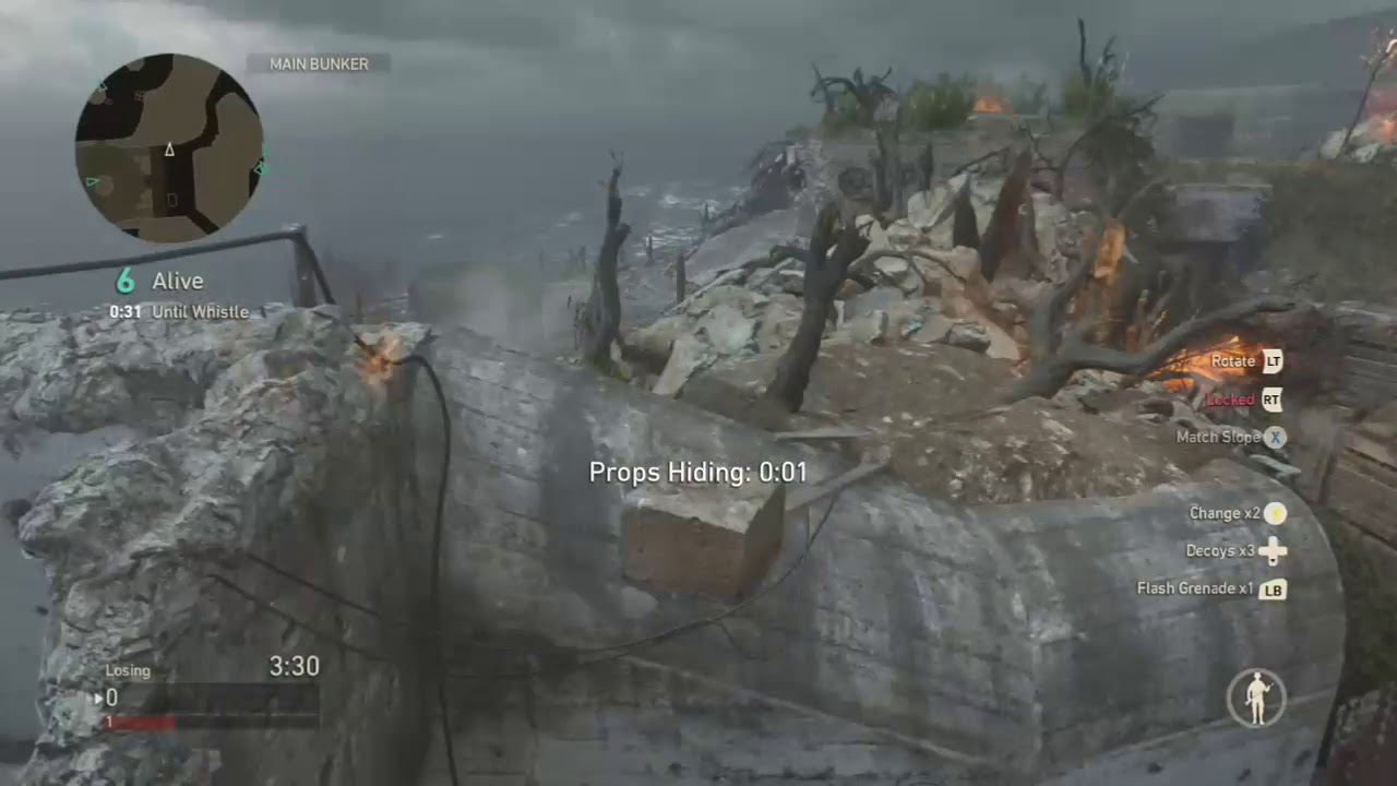 Call Of Duty WW2 Prop Hunt Pointe Du Hoc Hiding Spots - YouTube