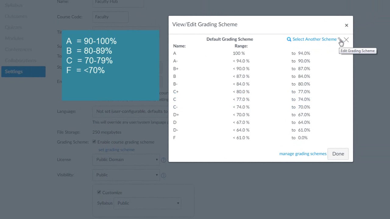 Edit Grading Scheme In Canvas YouTube Edit Grading Scheme In Canvas YouTube