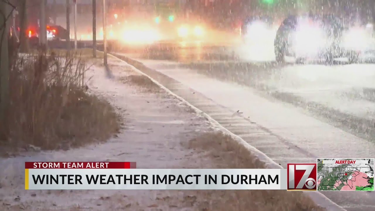 Snow, winter weather impacts Durham - YouTube