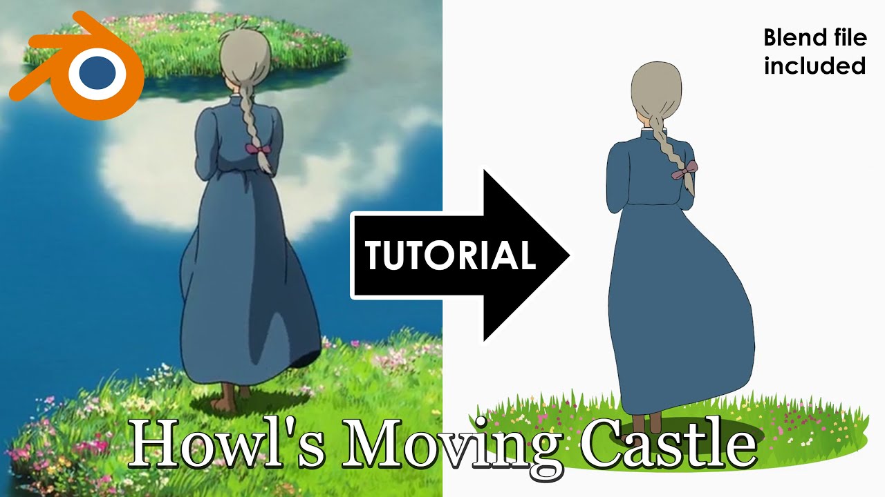 Grease pencil beginner tutorial | Howl's Moving Castle | Blender 3.5 ...