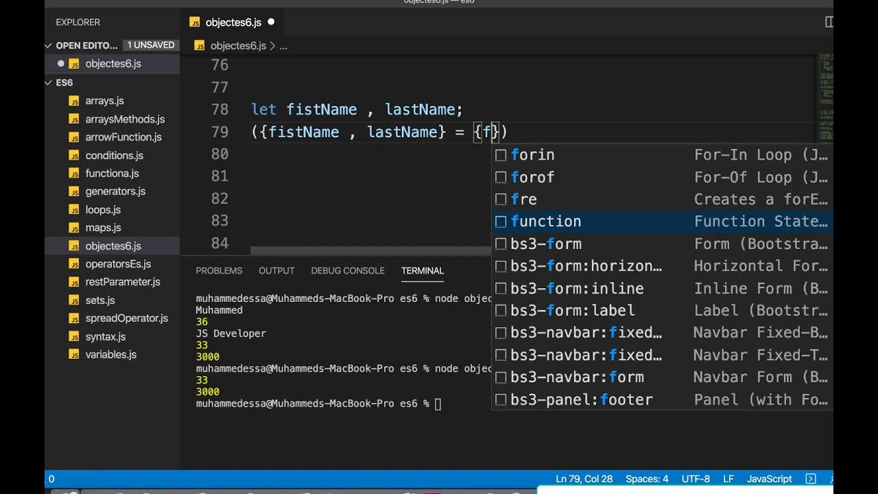 49 JavaScript ES6 | Objects Destructuring - YouTube