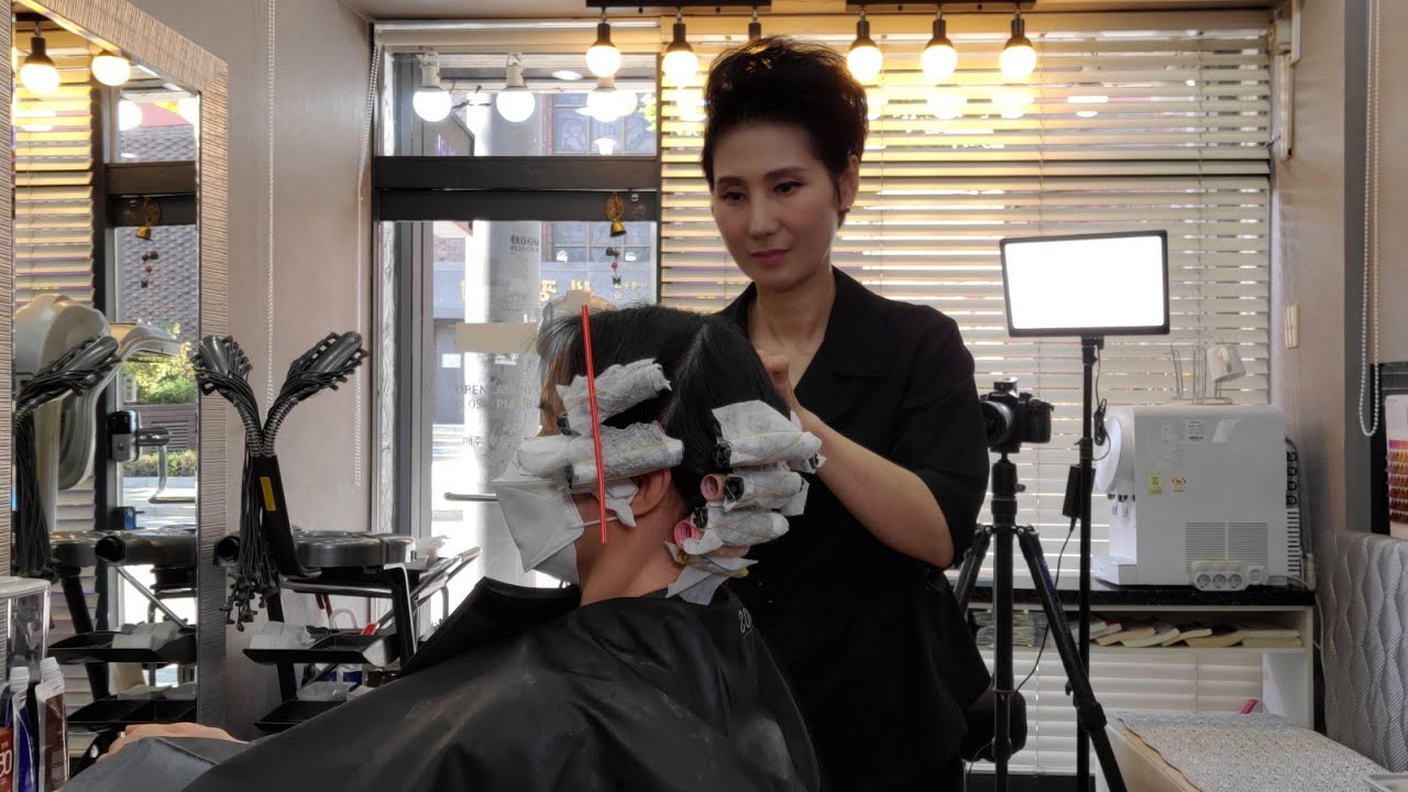 미용실 ASMR 매직셋팅펌 잘 할수있는방법/ magic setting perm/Korean beauty salon - YouTube