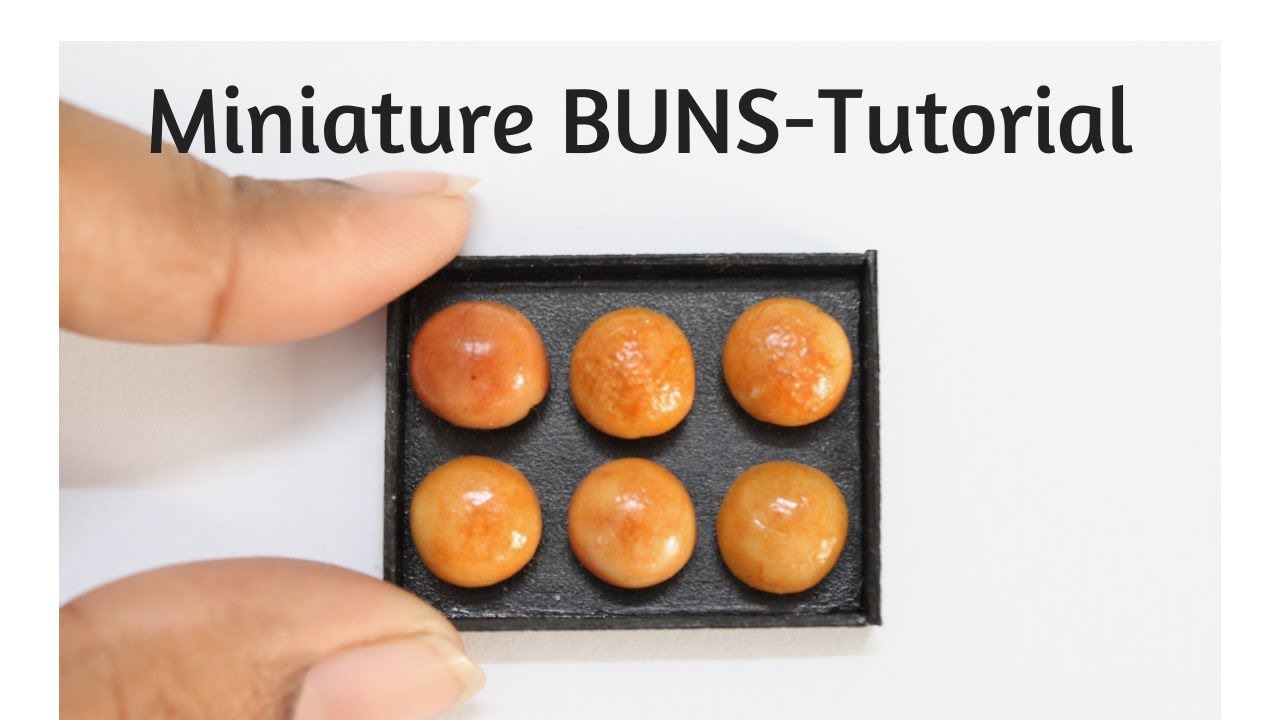 Miniature bun DIY|miniature bakery bun|Bun making|Airdry clay miniature ...