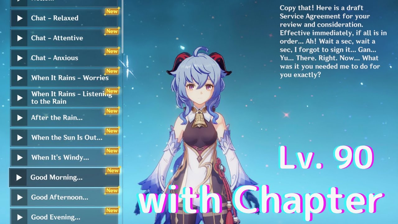 【Genshin Impact】Ganyu (CV:Jennifer Losi) Voice-Over List in English [Lv ...