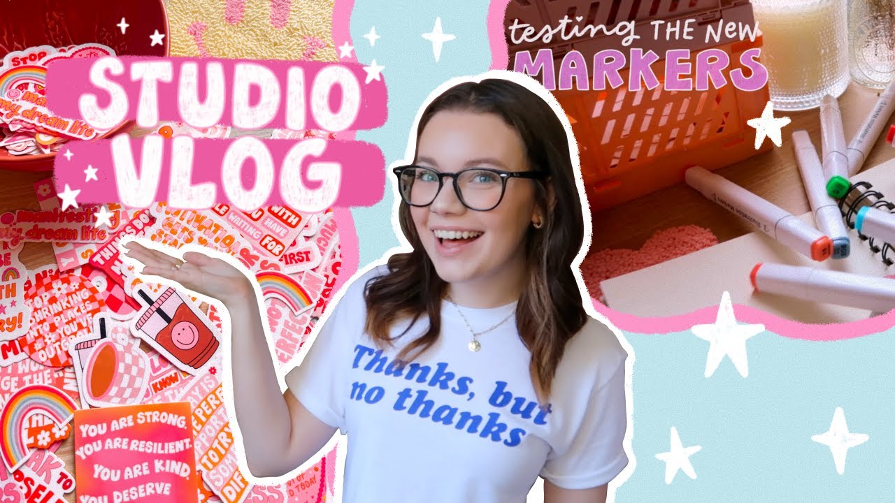 Studio Vlog ☻ Trying out new markers, Packing Orders, Stationery Haul ...