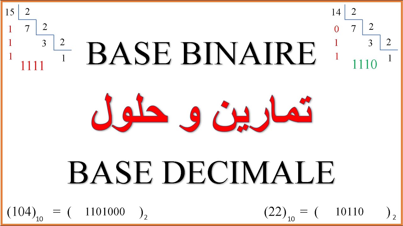 Exercices corrigés - La base Binaire et la base décimale - تمارين و ...