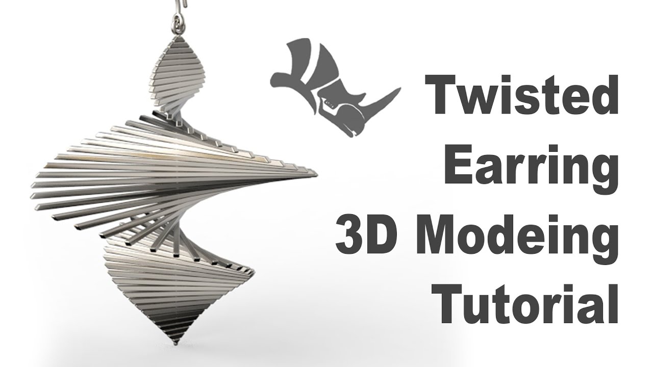 Twisted earring Jewelry CAD Design Tutorial 3D Modeling with Rhino 3D ...
