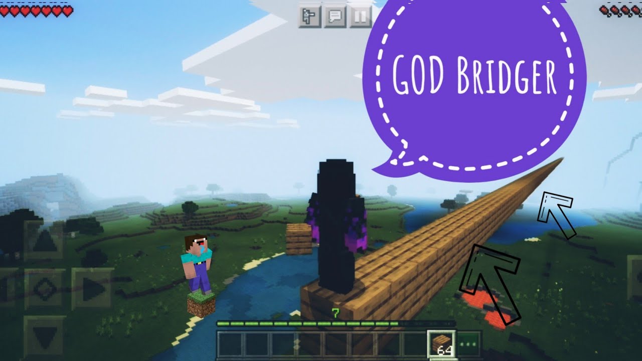 Minecraft GOD Bridging! (EASY) ,Minecraft PE how to do GOD Bridging ...