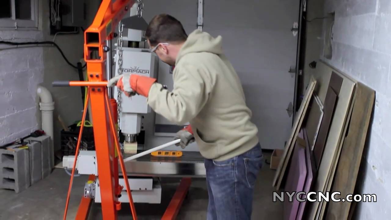 Tormach PCNC 1100 - Lifting Mill onto Stand with Engine Crane Ch. 9 ...