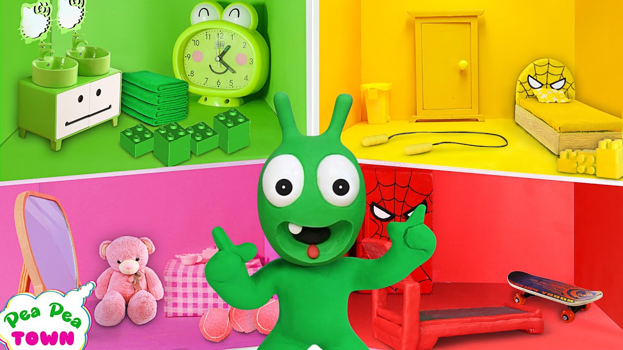 Pea Pea play in four colors playhouse Cartoon for Kids - YouTube