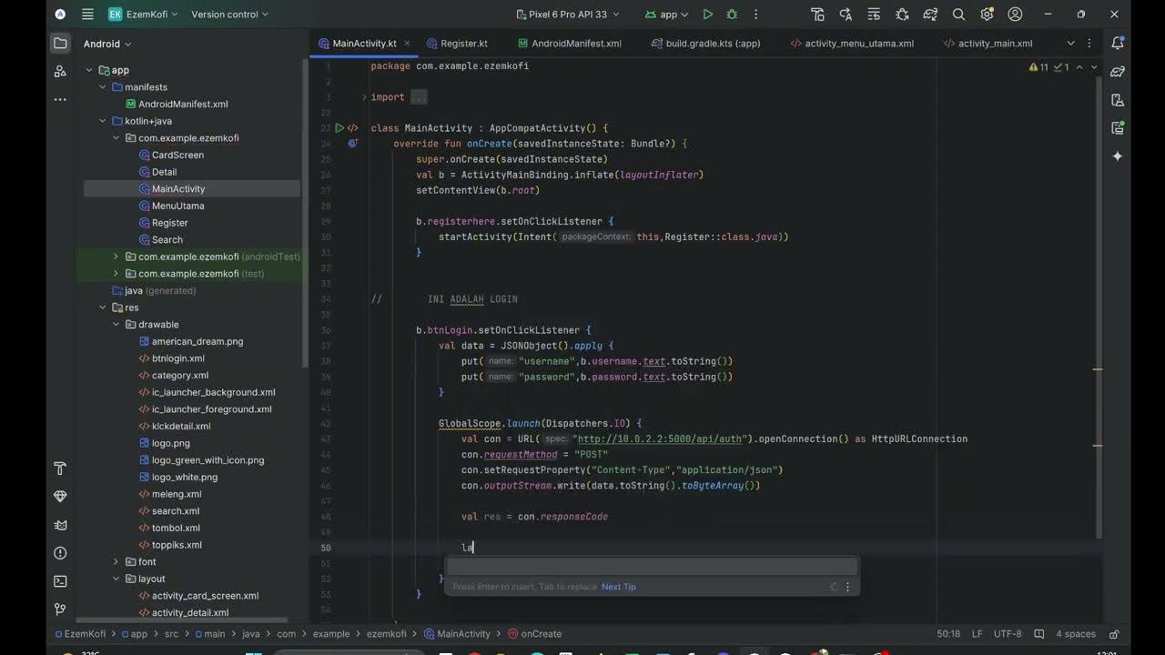 Tutorial Login Register (Rest API) Di Android Studio|| Android Studio Kotlin || Bahasa Indonesia ...