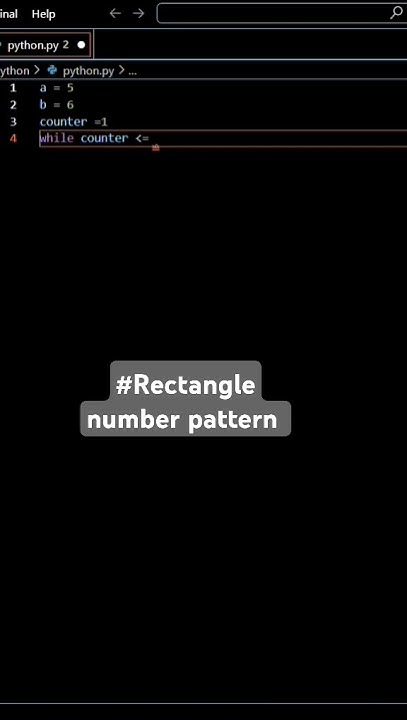 Rectangle Number pattern | While Loop | #phython #programming #coding # ...