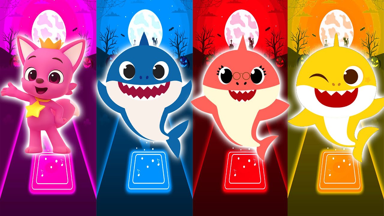 BABYSHARK : PINKFONG - BLUE - RED - YELLOW l Who wins Tiles Hop - YouTube