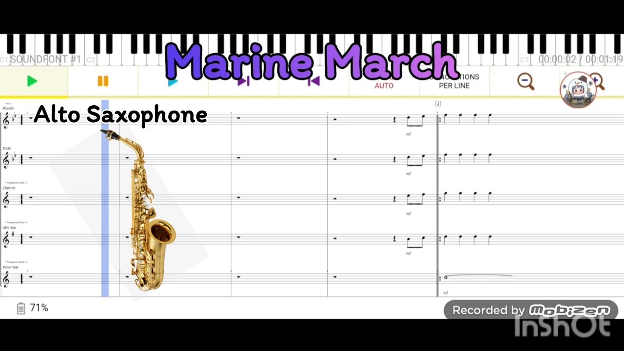 Marine March (Alto Saxophone) [ Music by Marching Band ] - YouTube