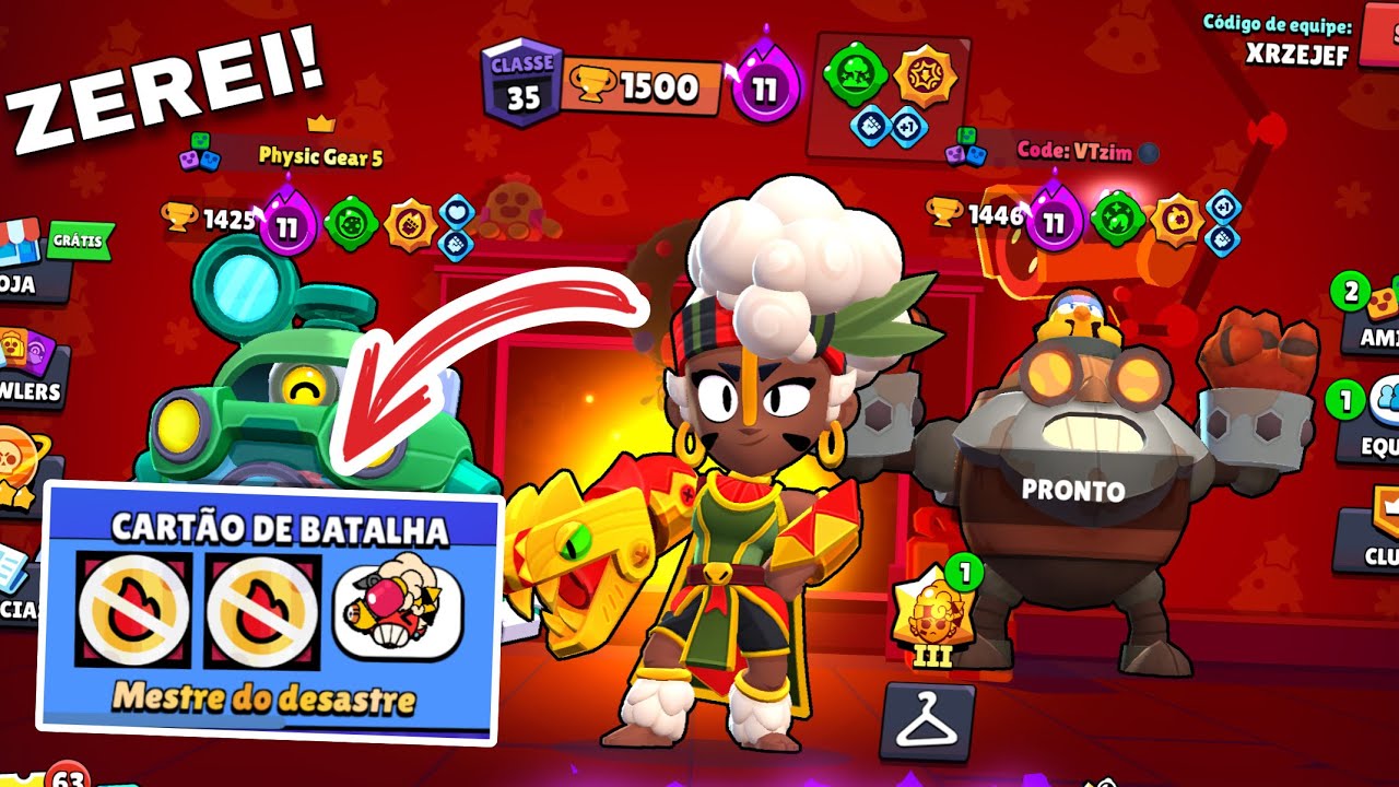 PRIMEIRO BRAWLER 1500🏆 E ZERANDO MAESTRIA! (ft. Physic & Vtzim) - YouTube