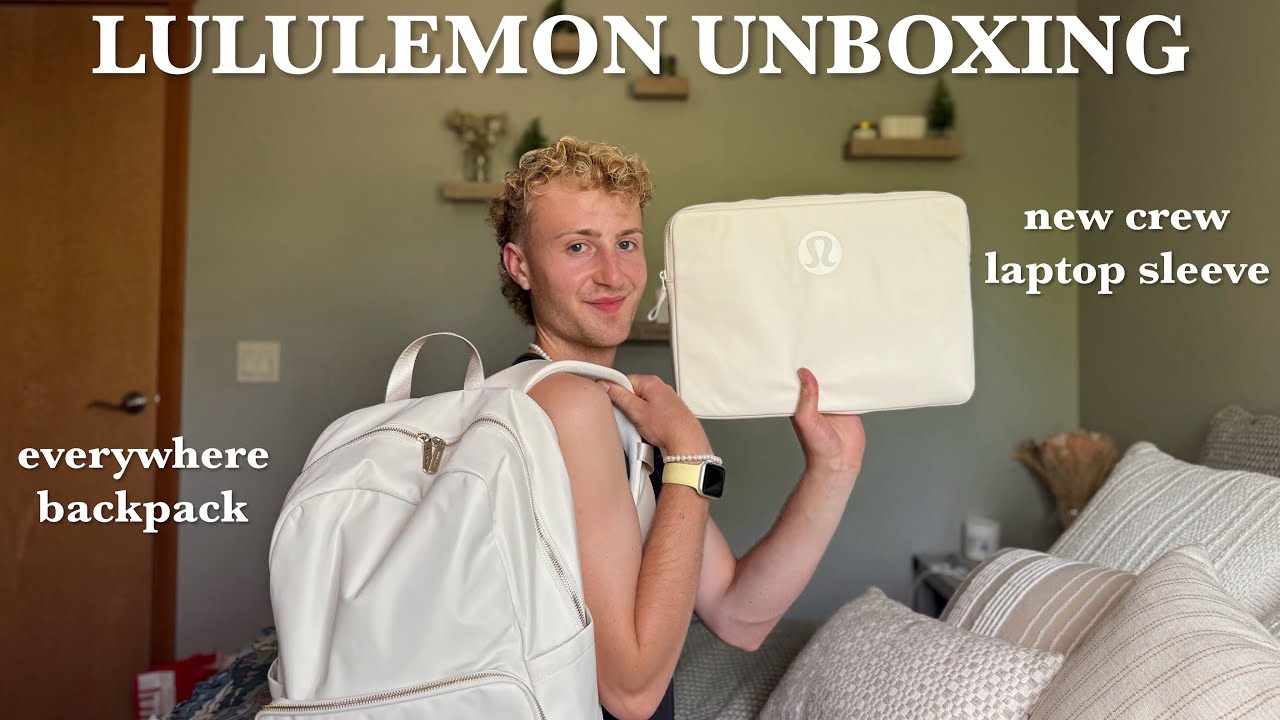 LULULEMON IVORY EVERYWHERE BACKPACK AND NEW CREW LAPTOP SLEEVE ...