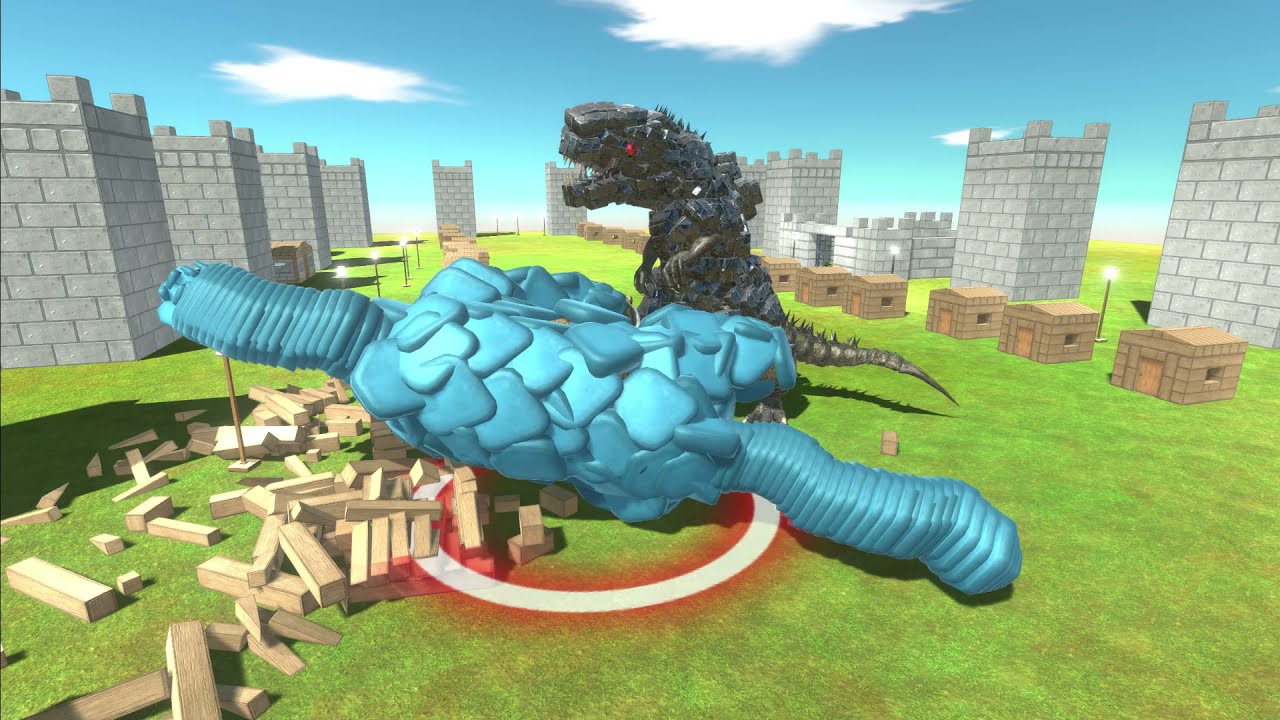 Animal Revolt Battle Simulator 2021 cartoon godzilla vs slithering doom ...