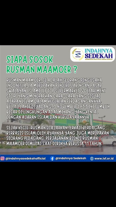 [Kisah Sukses] Rusman Maamoer : Pendiri Swalayan TIP TOP - YouTube