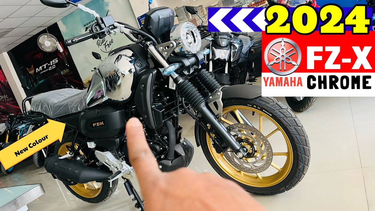 Yamaha FZ-X new model & New Colour 2024 Chrome Black | Price Mileage ...