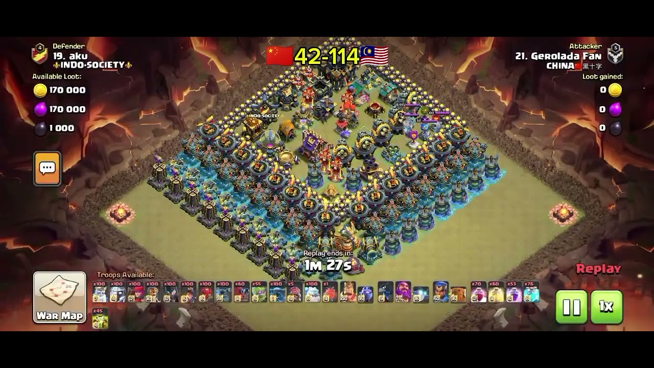 Magic S1 CoC Final China Out Join Lose Score 3 Star China 54 To 120 ...