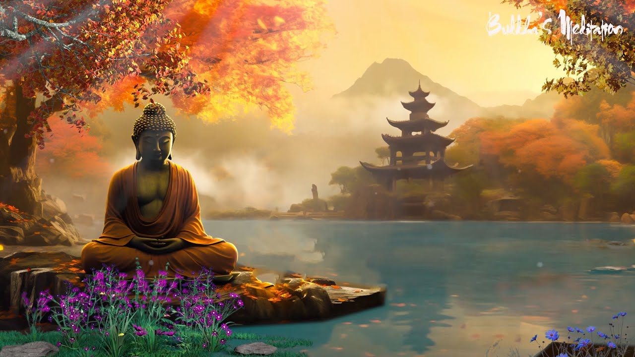 Buddha's Meditation in Autumn Temple -Relaxation Music for Stress ...