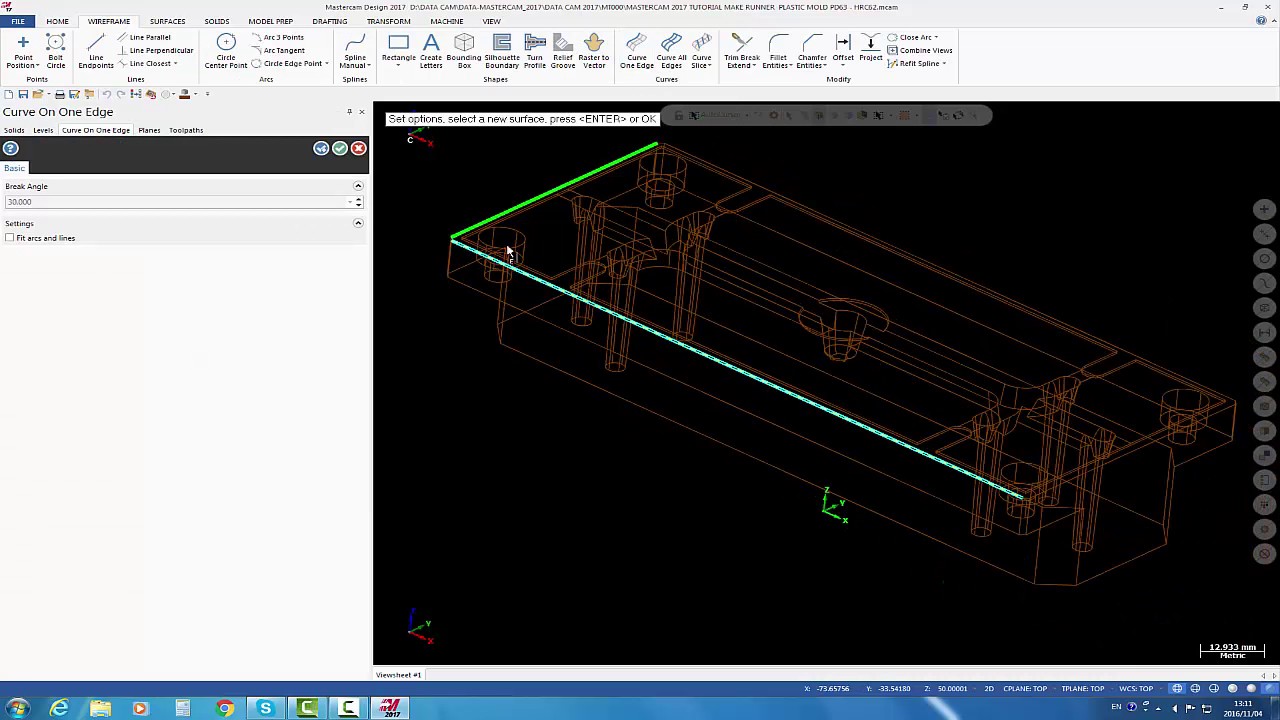 MASTERCAM 2017 TUTORIAL MAKE RUNNER PLASTIC MOLD - YouTube