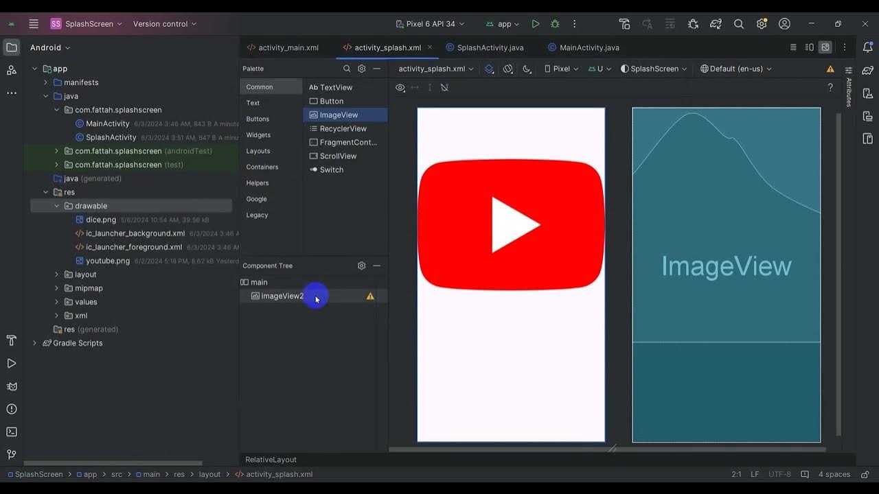 Splash Screen Create step by step in Android Studio Iguana - YouTube