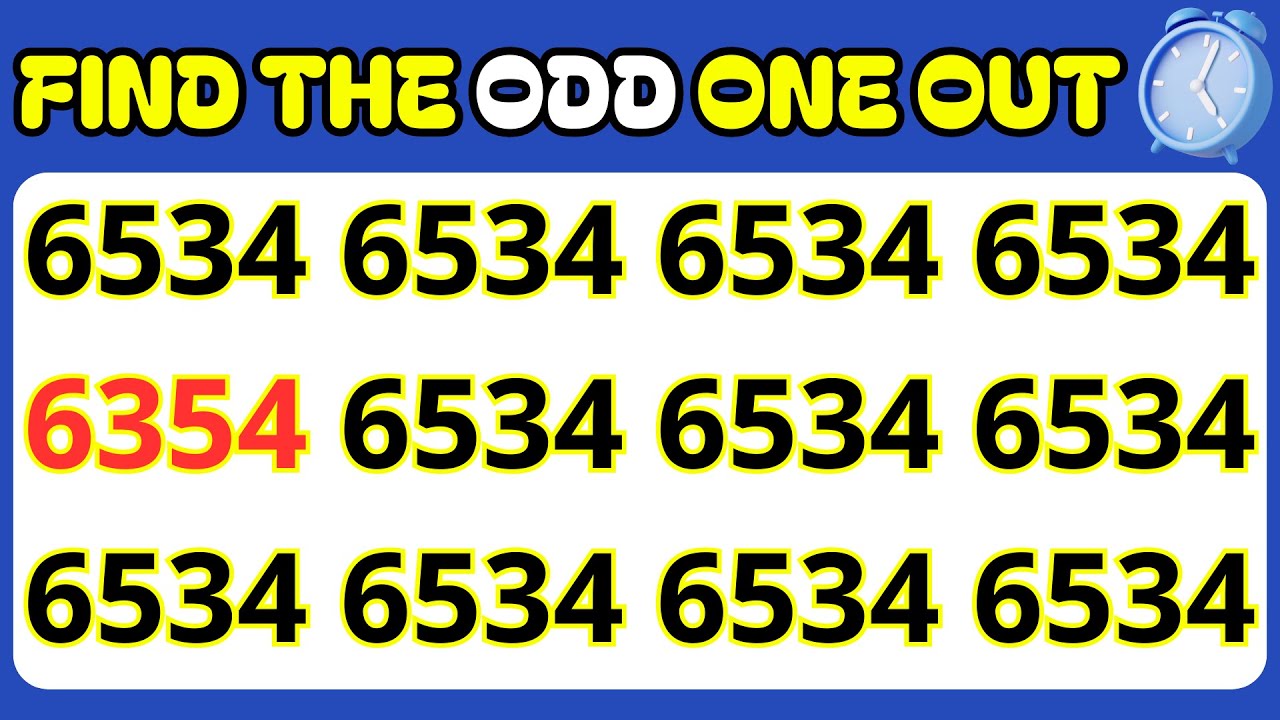 Find the ODD One Out - Number & Letter Edition || spot the difference ...