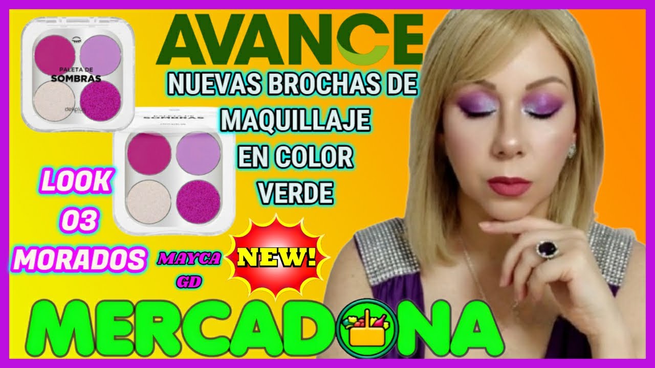 🔥AVANCE MERCADONA 💄 NUEVAS BROCHAS DE MAQUILLAJE LOOK OJOS 03 MORADOS CUARTETOS🌺MAYCA GD - YouTube