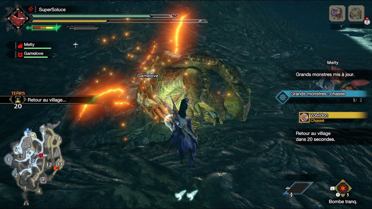 Monster Hunter Rise : combat contre le Volvidon - YouTube