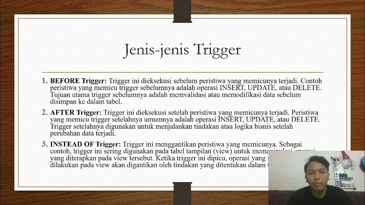Penjelasan Materi Trigger Dalam Basis data - YouTube