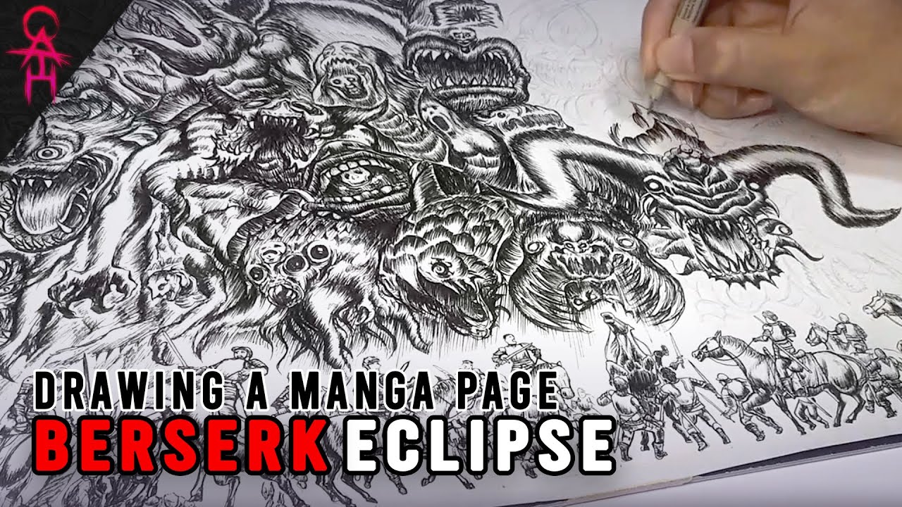 Drawing Eclipse scene from BERSERK - Timelapse (ฉากถวาย) - YouTube