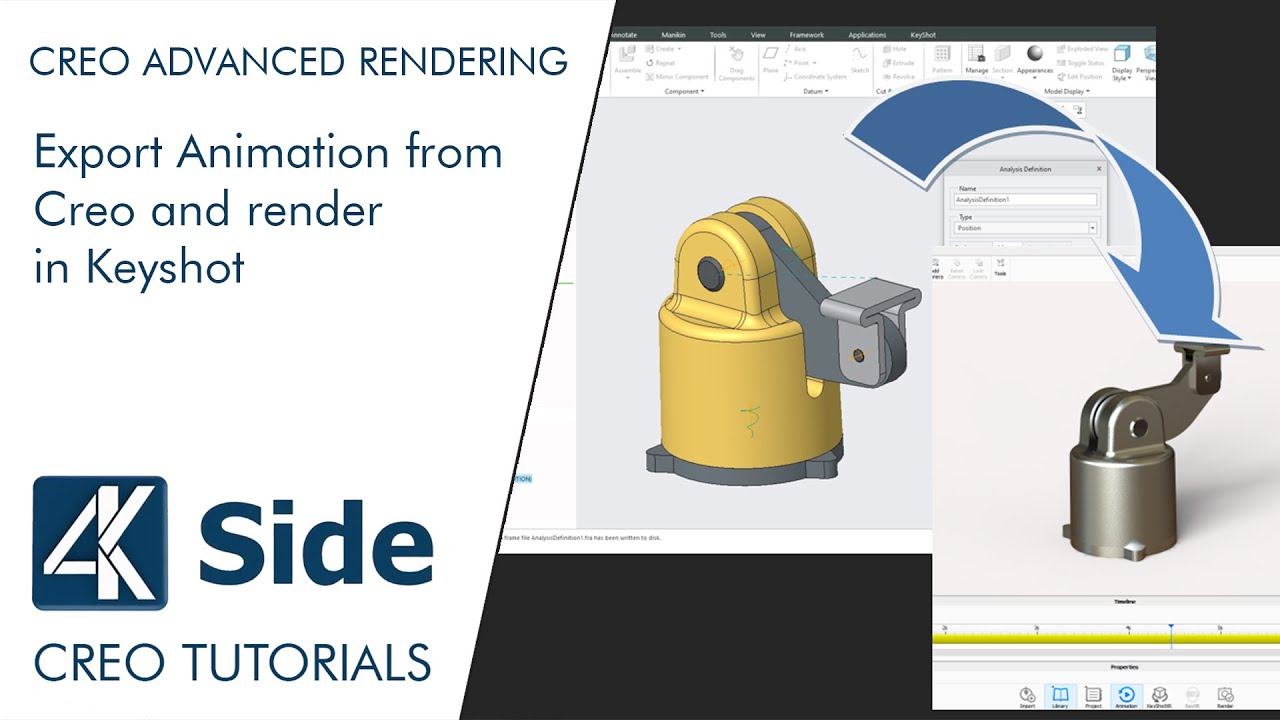 How to render Creo mechanism in the Keyshot animation - YouTube
