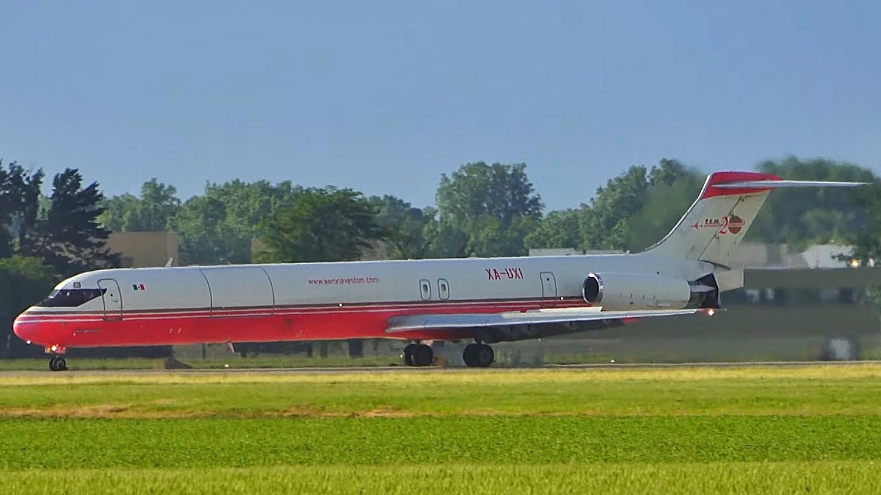 -Aeronaves TSM- MD-82(SF) [XA-UXI] Landing w/Loud Reverse at Willow Run ...
