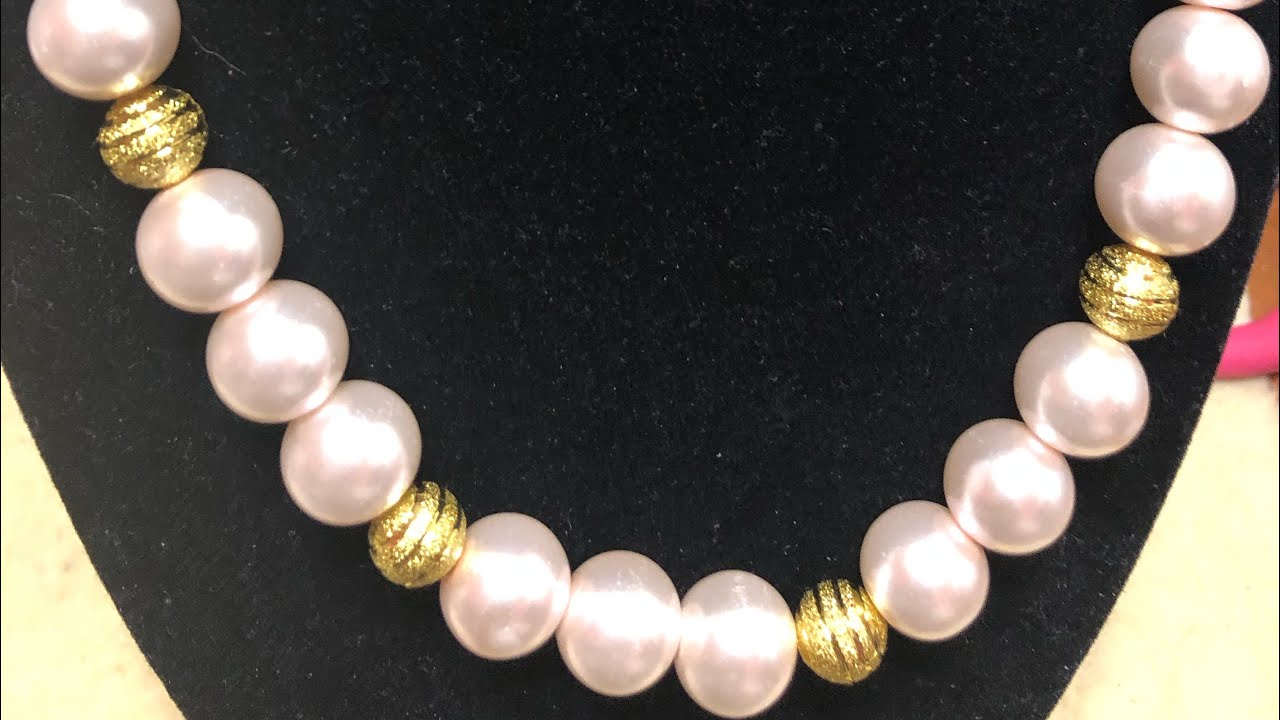 # 43 Collar perlas rosadas - YouTube