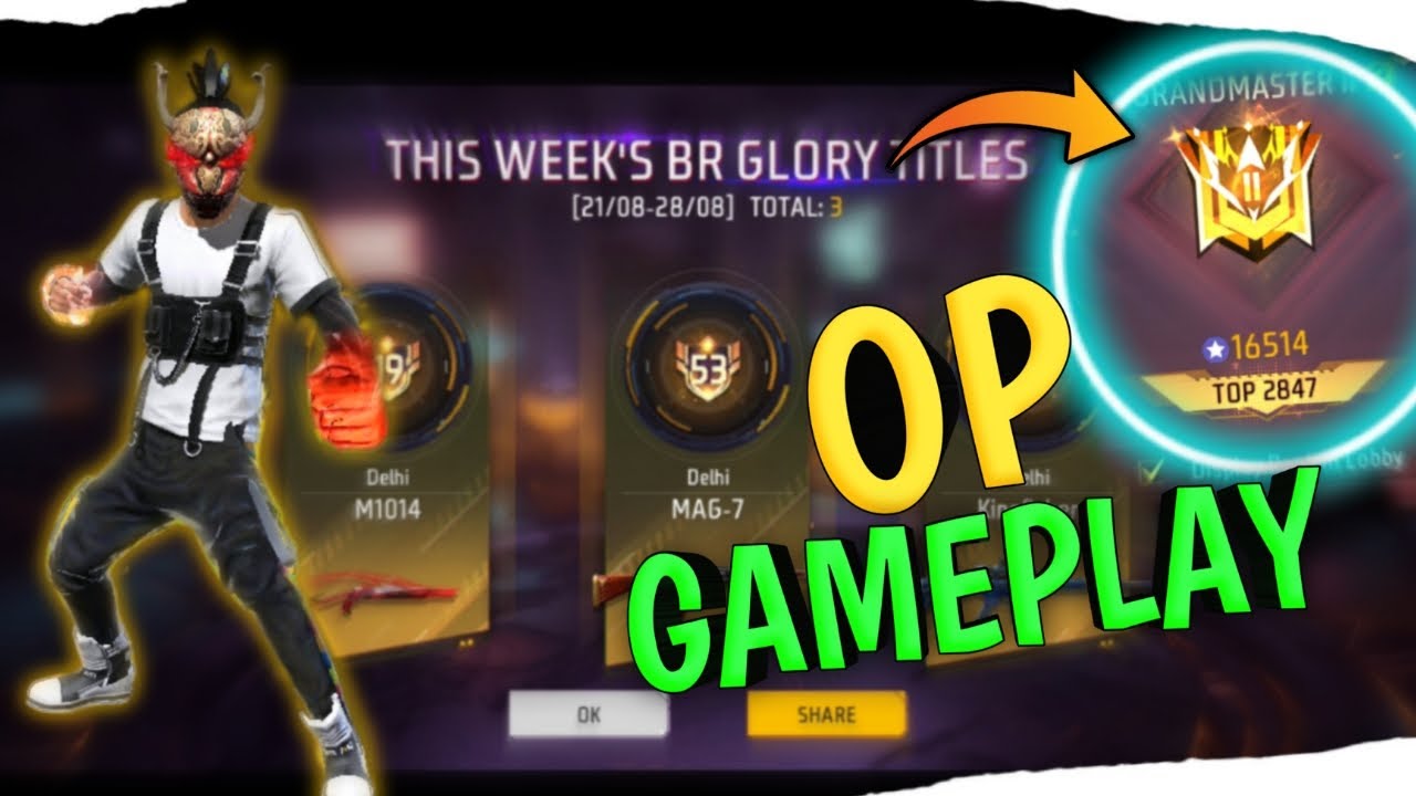free fire grandmaster rank pushing in solo 💥 solo 16514 grandmaster ...