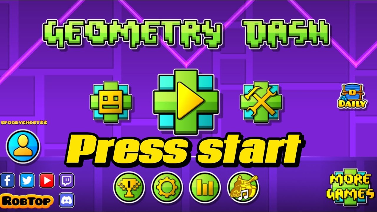 Geometry dash Press start - YouTube