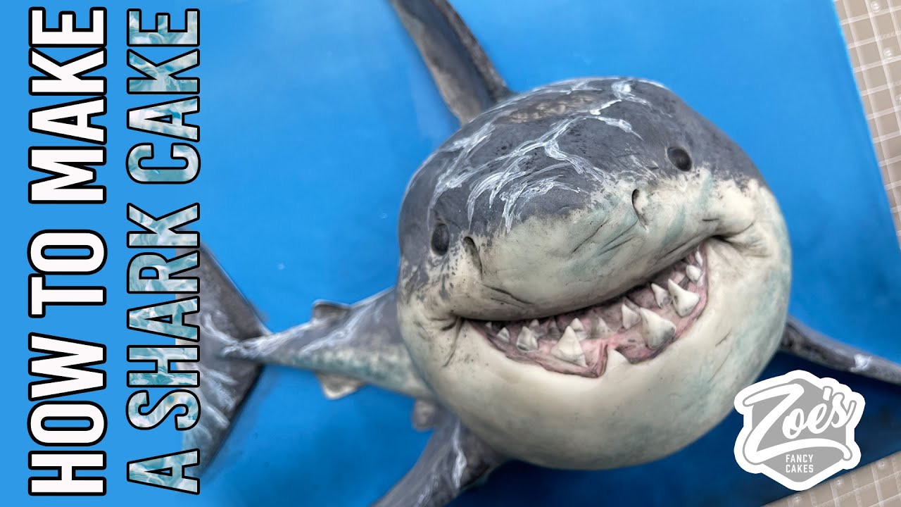 How to Make a Realistic Shark Face Cake - YouTube