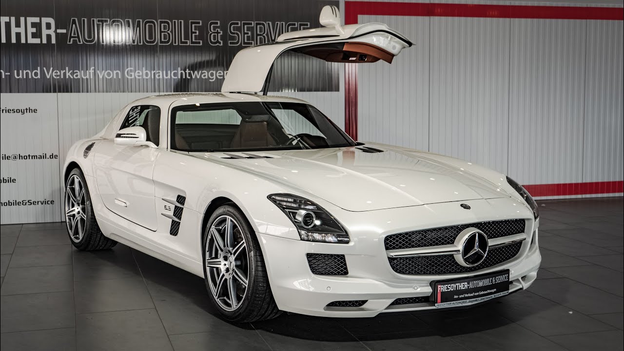 Mercedes-Benz SLS AMG Coupe White/Brown Dt.Fahrzeug 1.Hand - YouTube