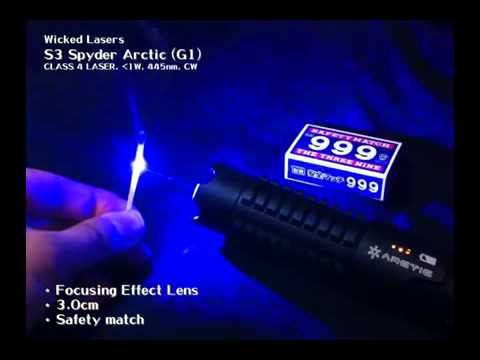 Wicked Lasers S3 Spyder Arctic Burning Tests - YouTube