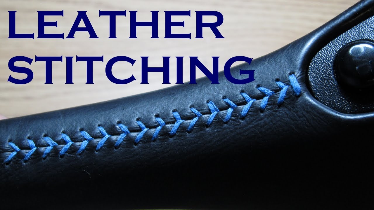 Color Stitching a Leather Shifter - YouTube