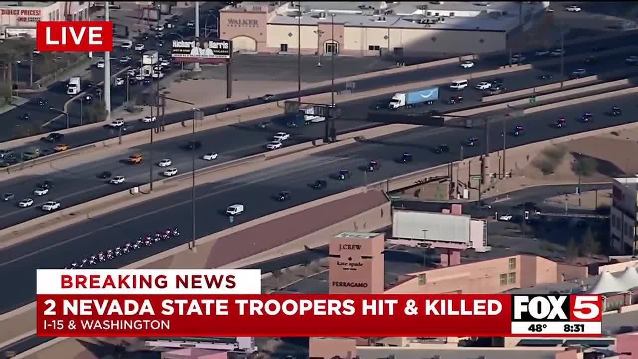 Procession held for 2 Nevada State Police troopers struck, killed on ...