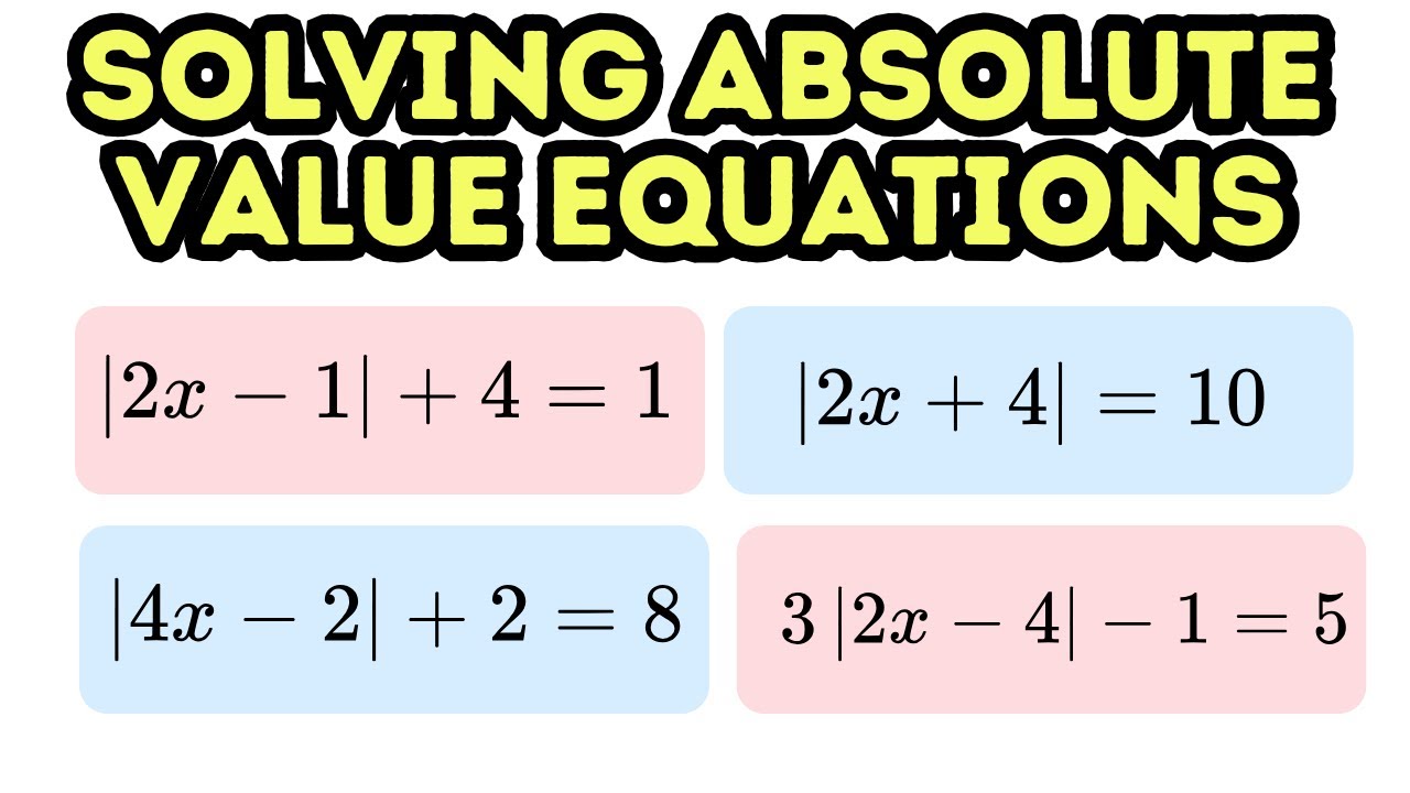 Solving Absolute Value Equation - YouTube
