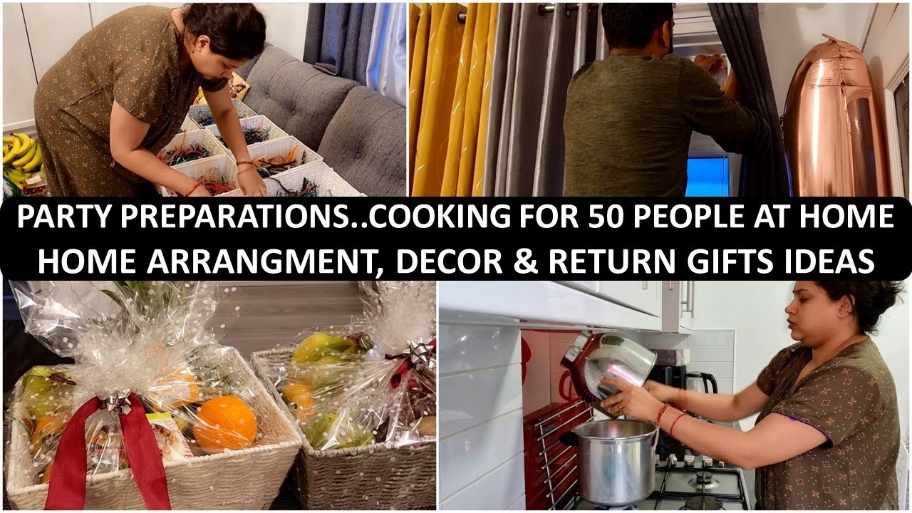 Party Prep Ideas | Food Preparation For 50 People | Return Gift Ideas ...