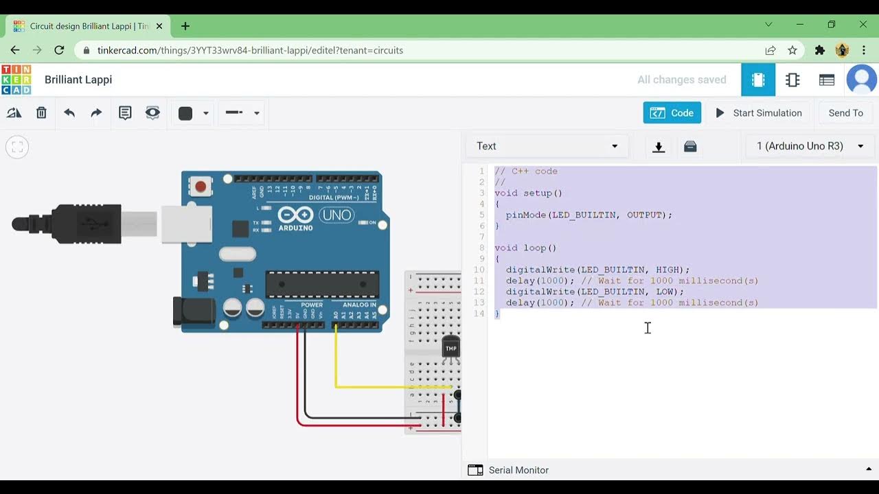 Cara Membuat Alarm Kebakaran Menggunakan Sensor Suhu dengan Tinkercad ...