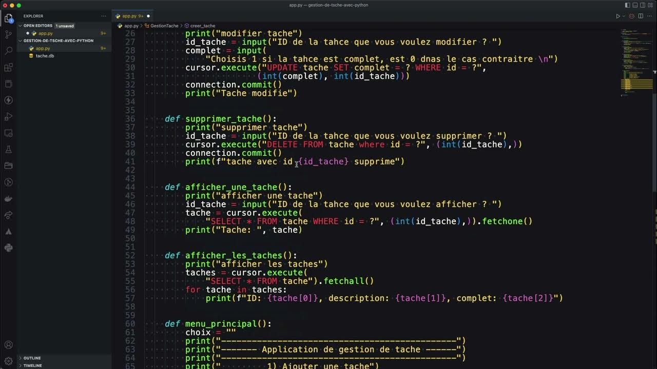 CREER UNE APPLICATION ORIENTE OBJET AVEC PYTHON ET SQLITE3 - YouTube