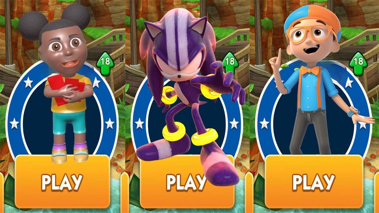 Sonic Dash vs Amanda The Adventure vs Blippi World Adventure ...