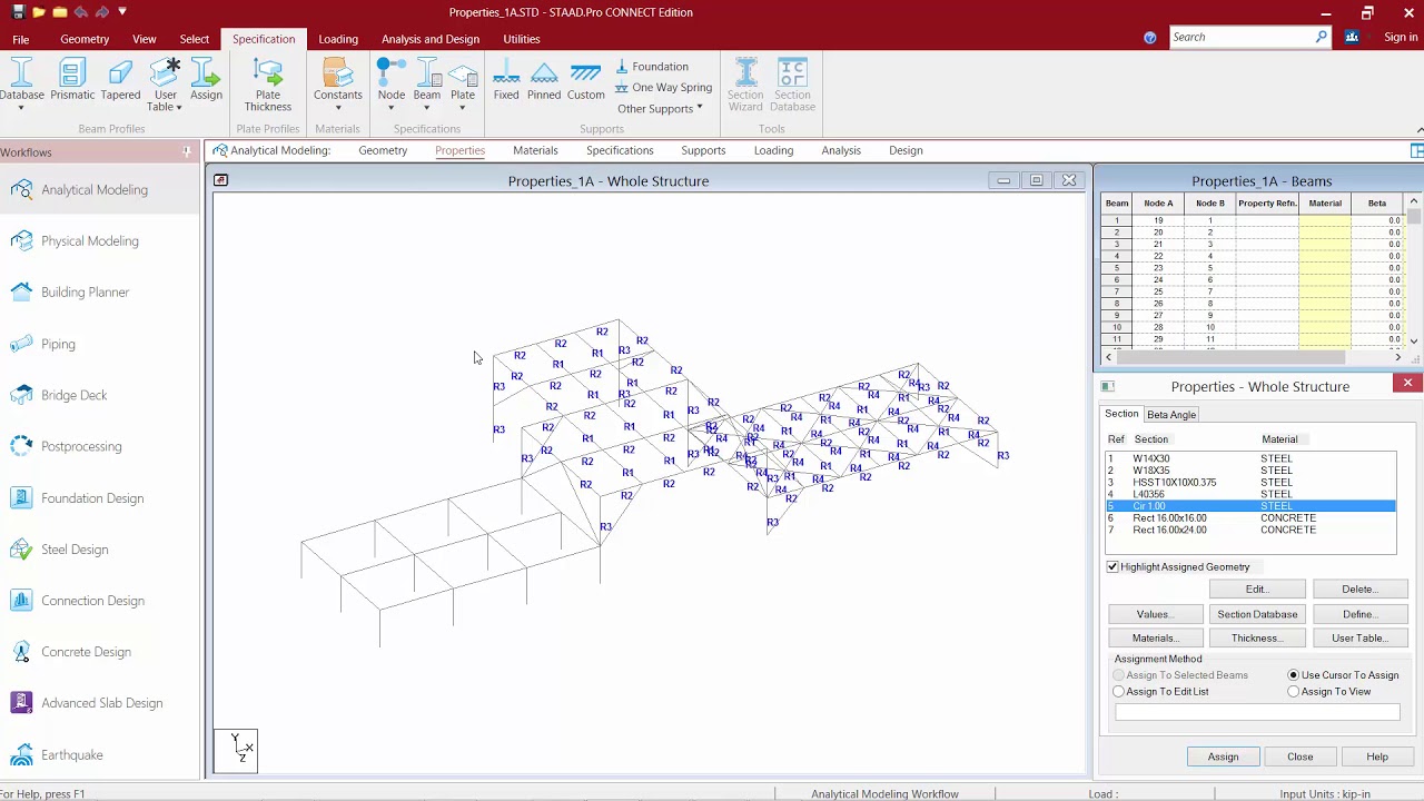 02 Assigning Prismatic Section Properties - YouTube